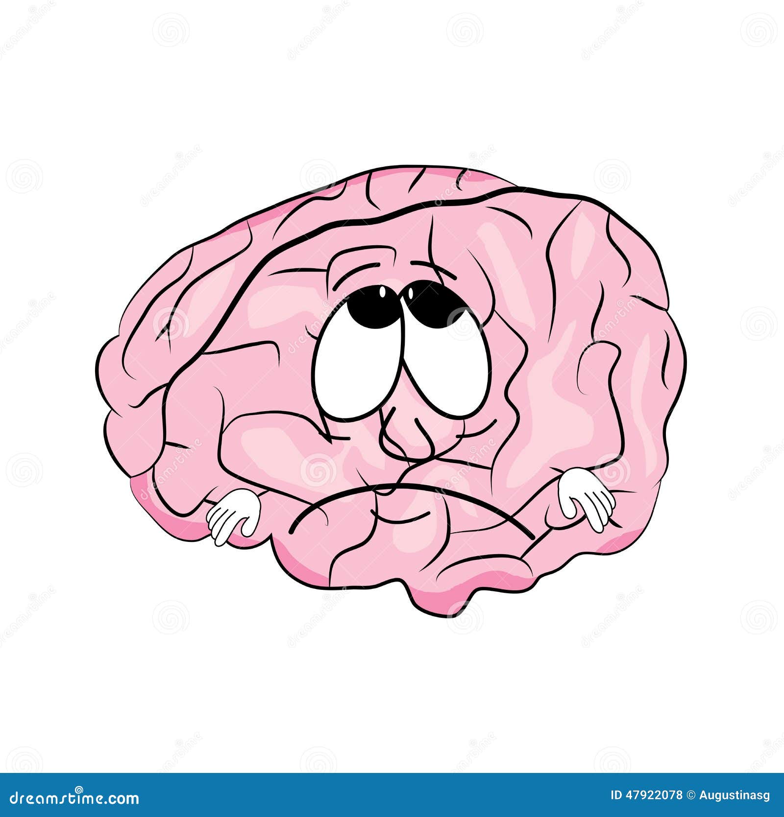 Sad brain cartoon stock illustration. Illustration of thinking - 47922078