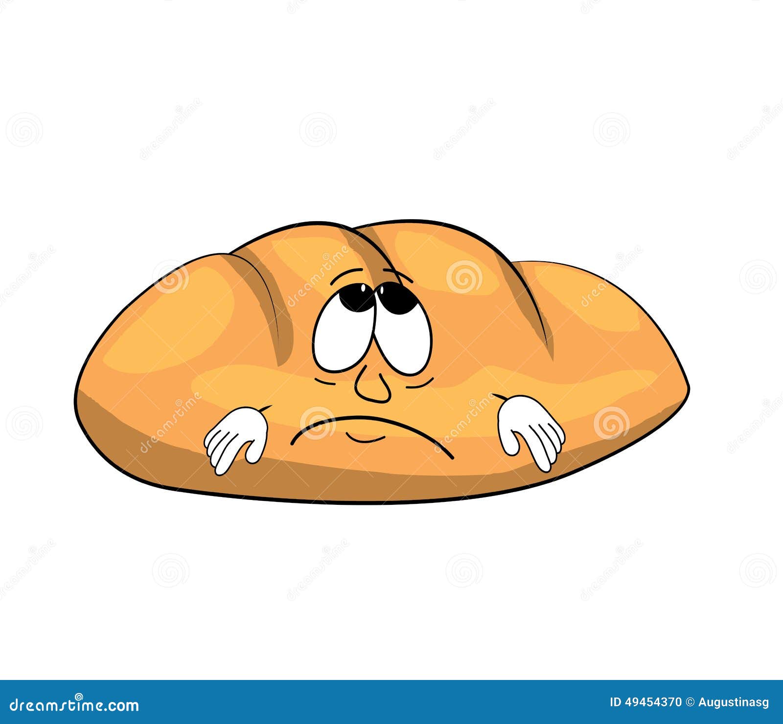 Sad bread cartoon stock illustration. Illustration of clipart - 49454370