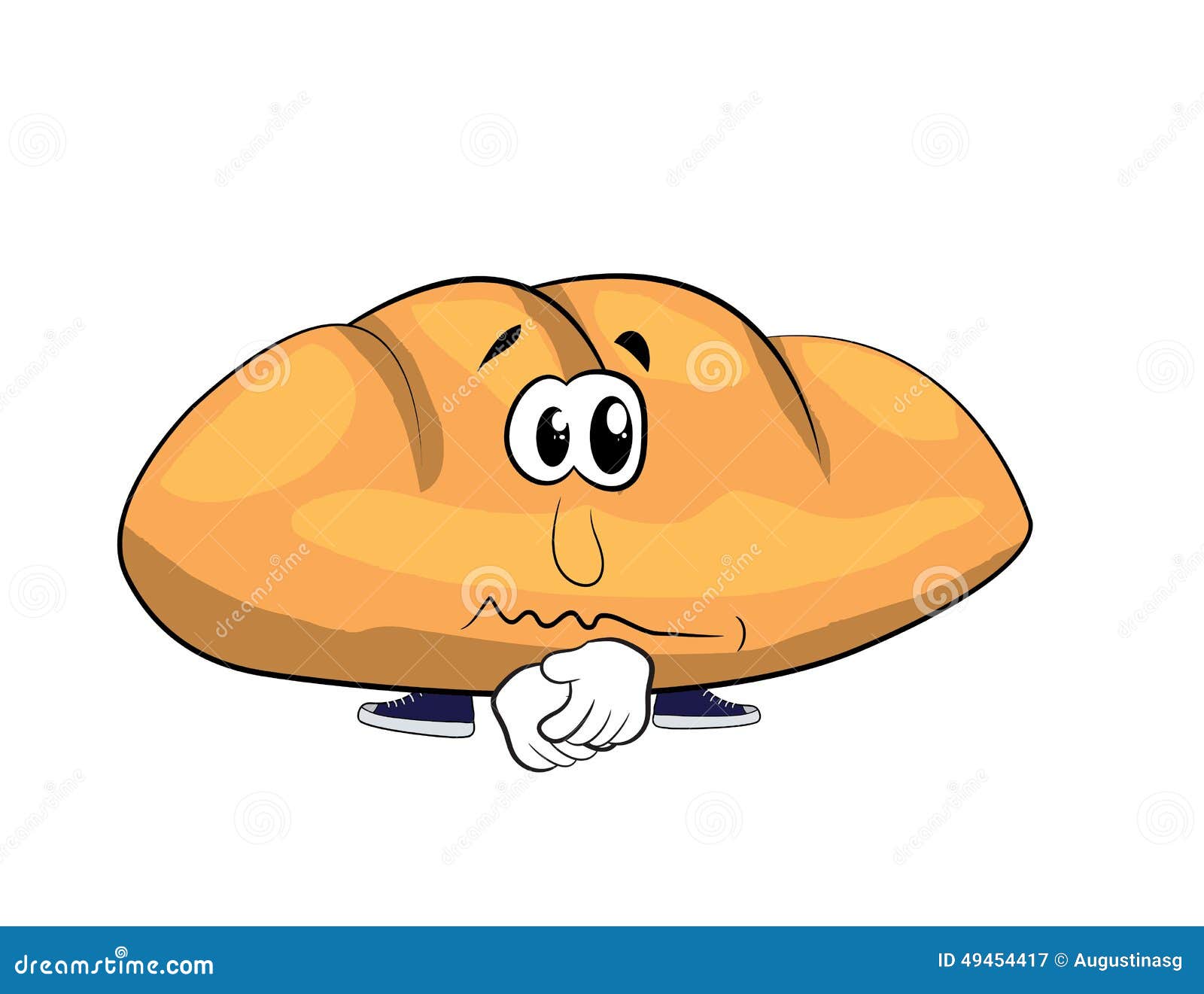 Sad bread cartoon stock illustration. Illustration of clipart - 49454417