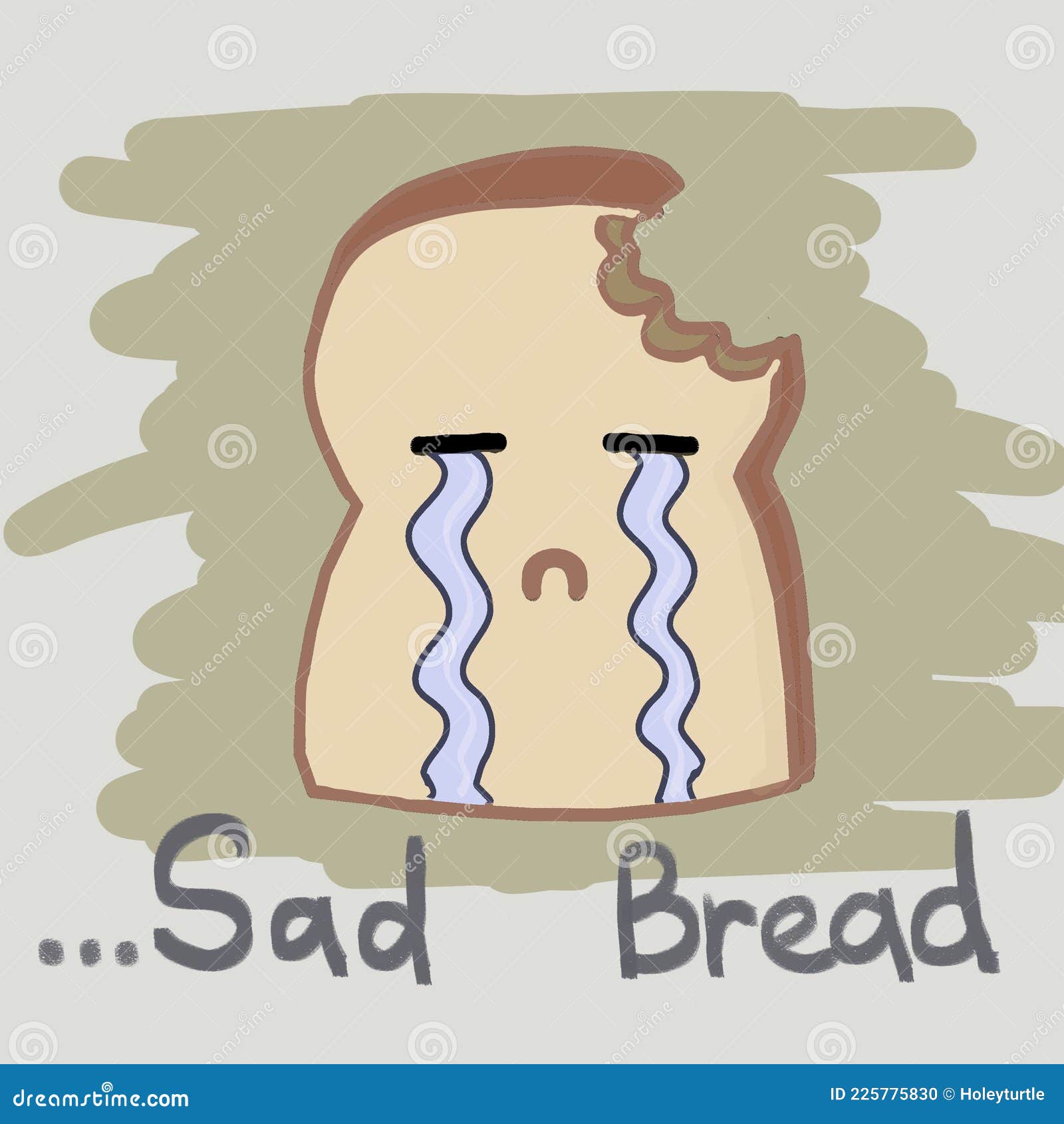 Sad bread crying stock illustration. Illustration of diagram - 225775830