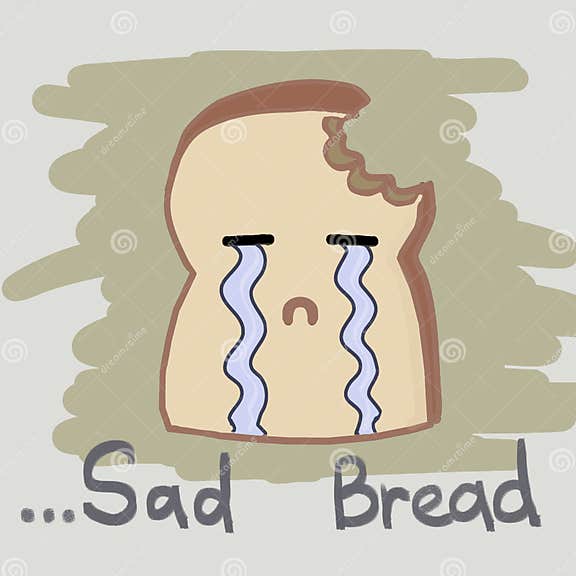 Sad bread crying stock illustration. Illustration of diagram - 225775830