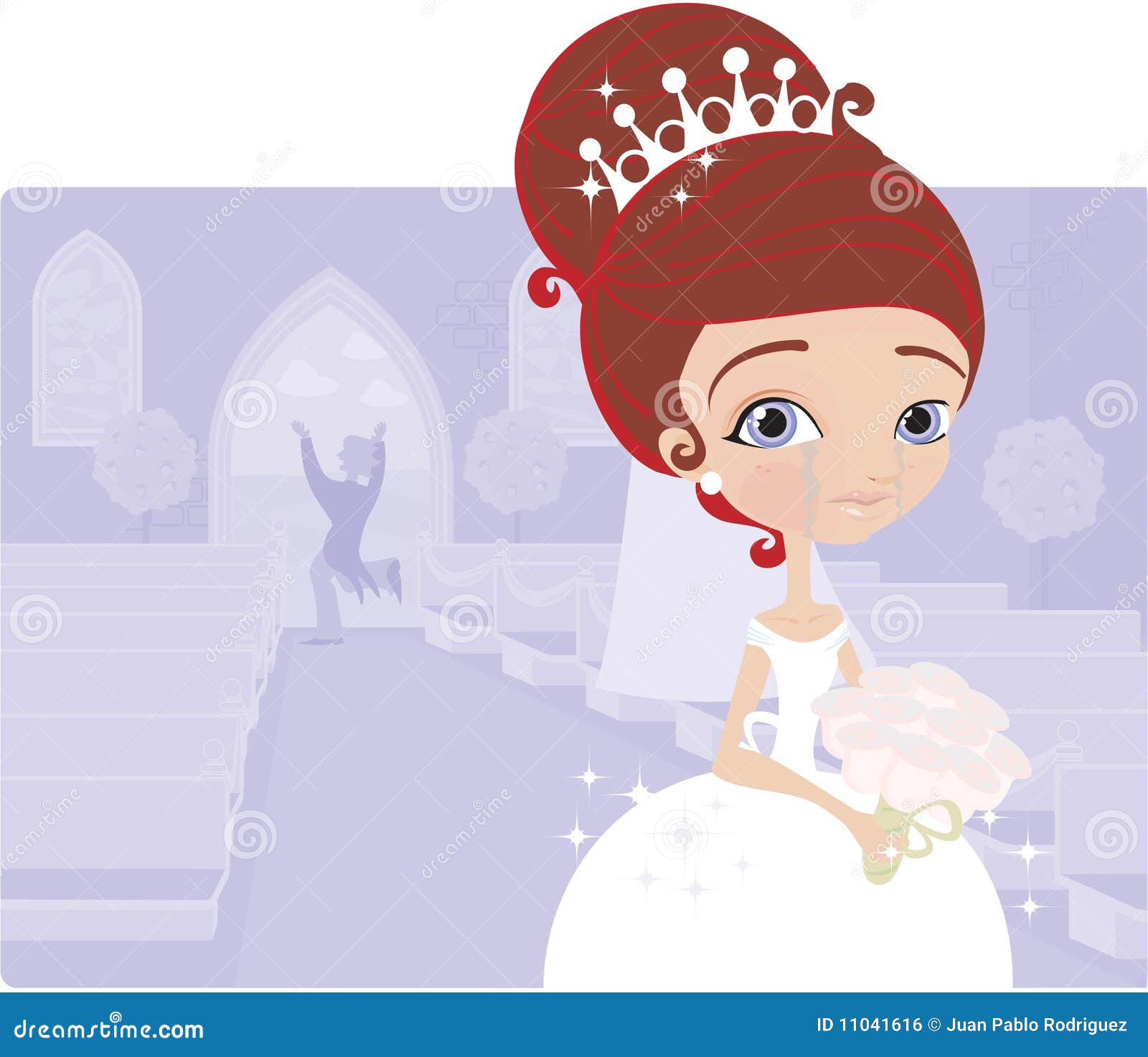 Sad Bride stock vector. Illustration of beautiful, brunette - 11041616