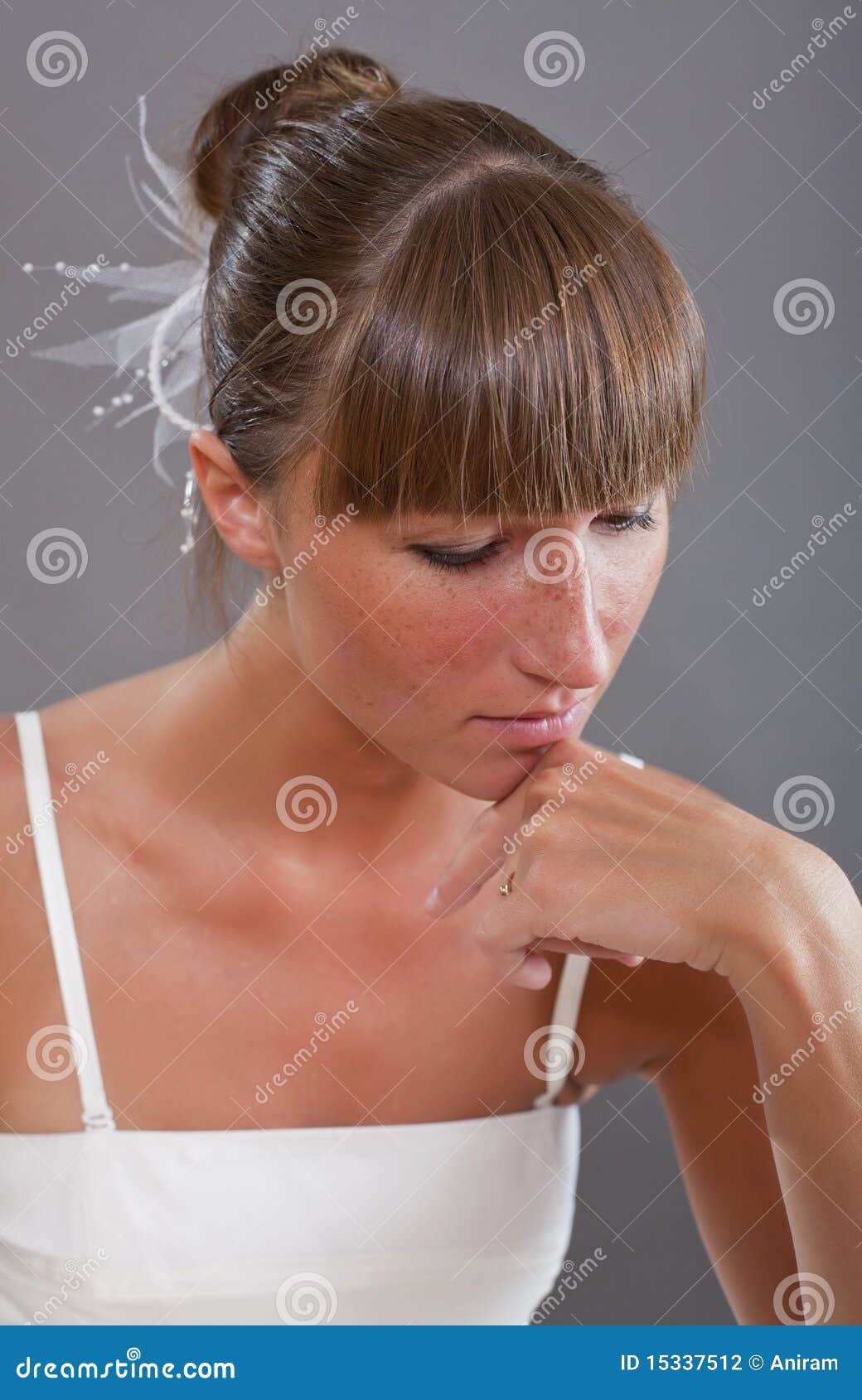 Sad bride stock photo. Image of attire, dress, gorgeous - 15337512