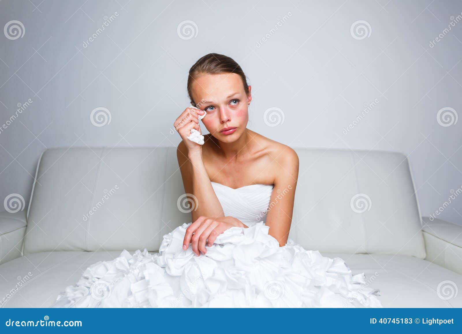 Sad bride crying stock image. Image of confusion, disappointed - 40745183