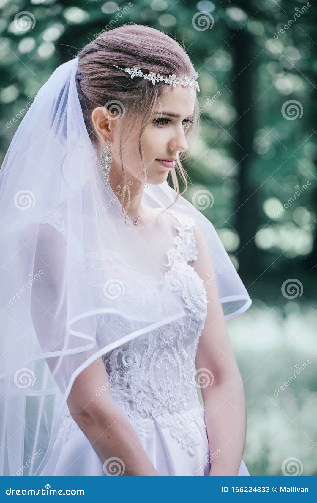 Sad bride in de sluier stock afbeelding. Image of aantrekkelijk - 166224833