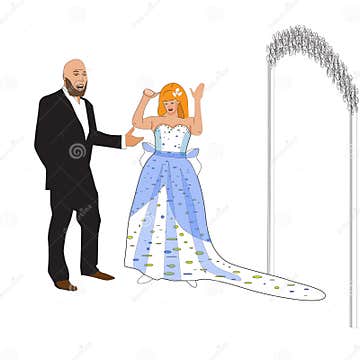 Sad Bride Gesturing and Crying. Vector Illustration Stock Illustration ...