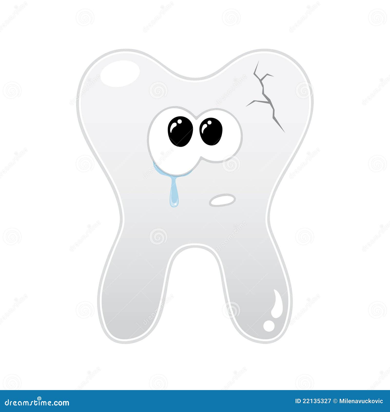 Sad broken tooth crying stock illustration. Illustration of diagnose ...