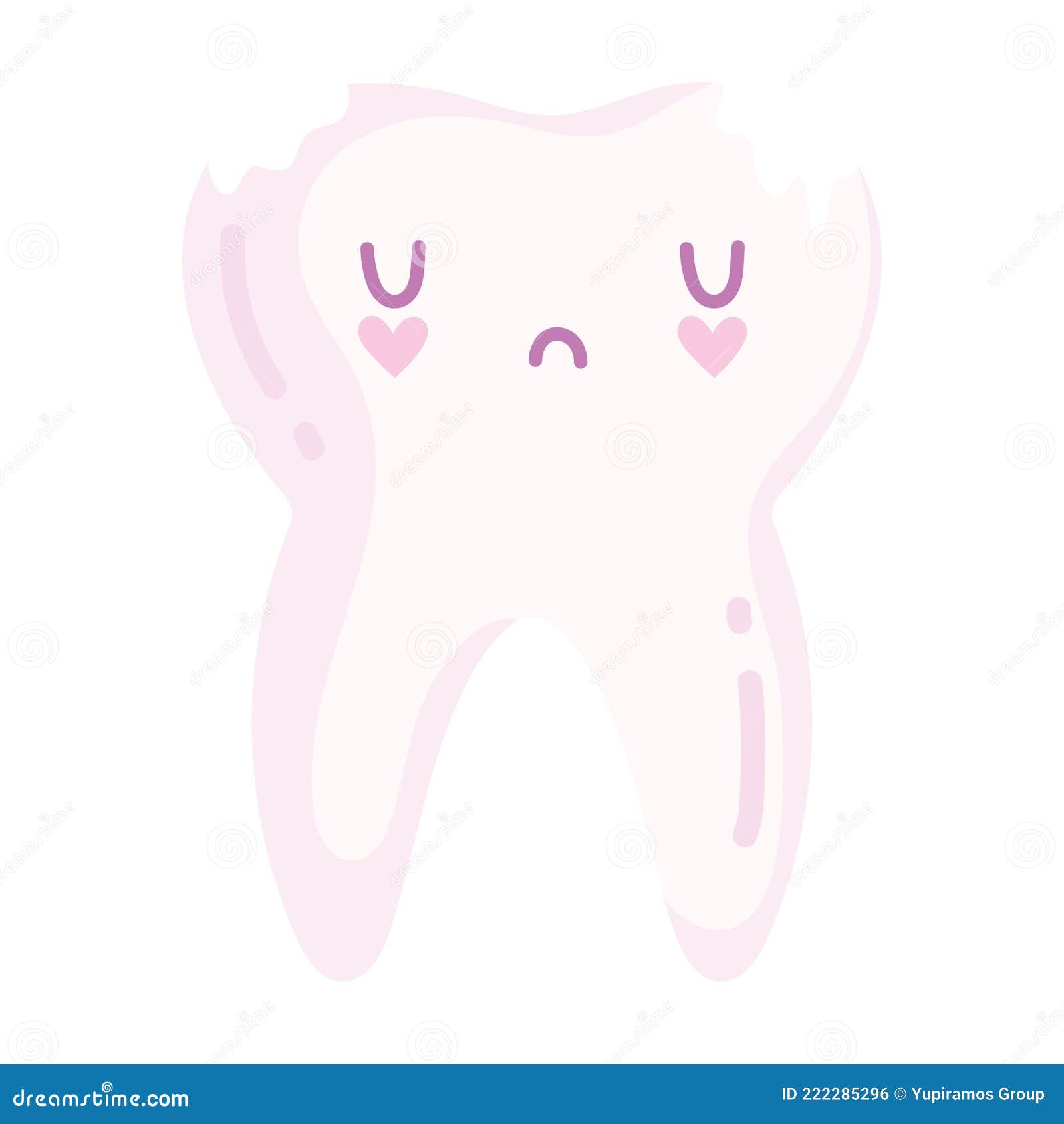 Broken Tooth Crying Character Icon Cartoon Vector | CartoonDealer.com ...