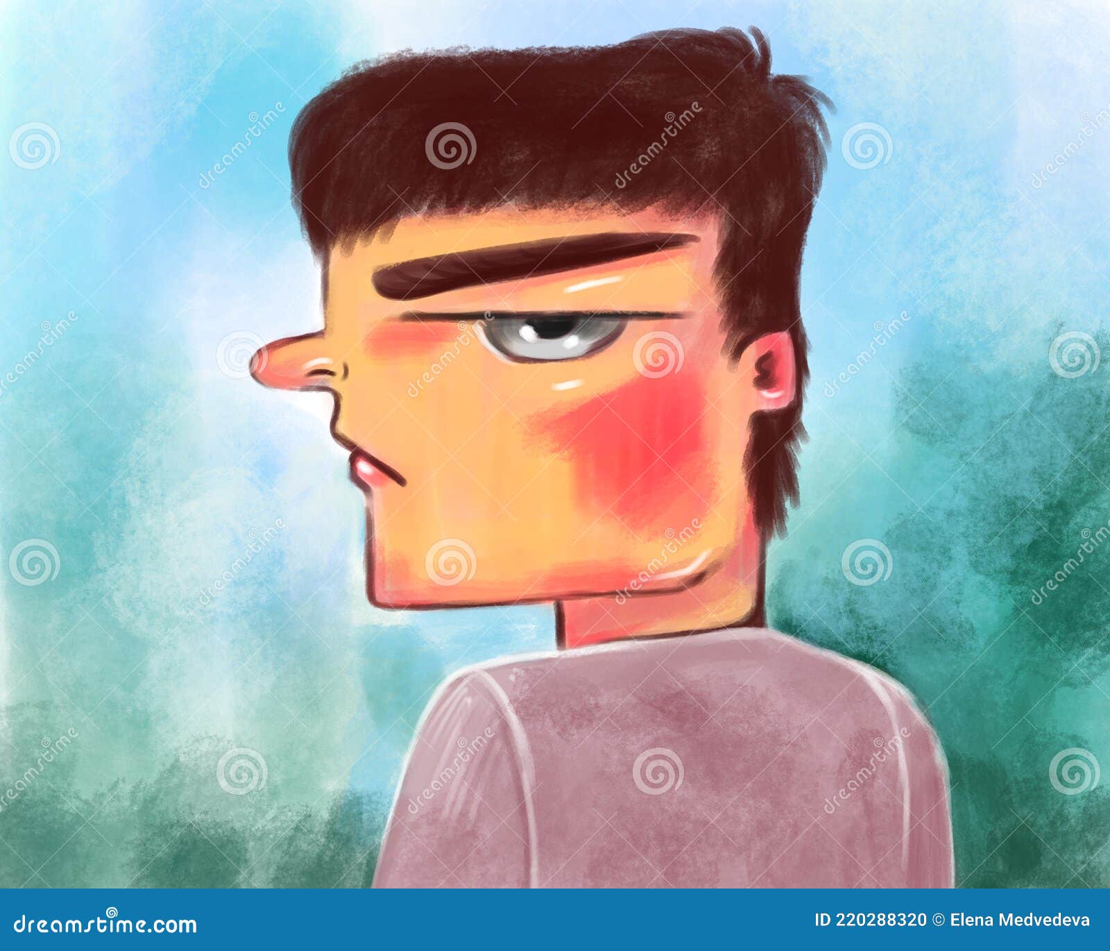 A Sad Brooding or Upset Guy. Teenage Problems, Loneliness and Suffering ...