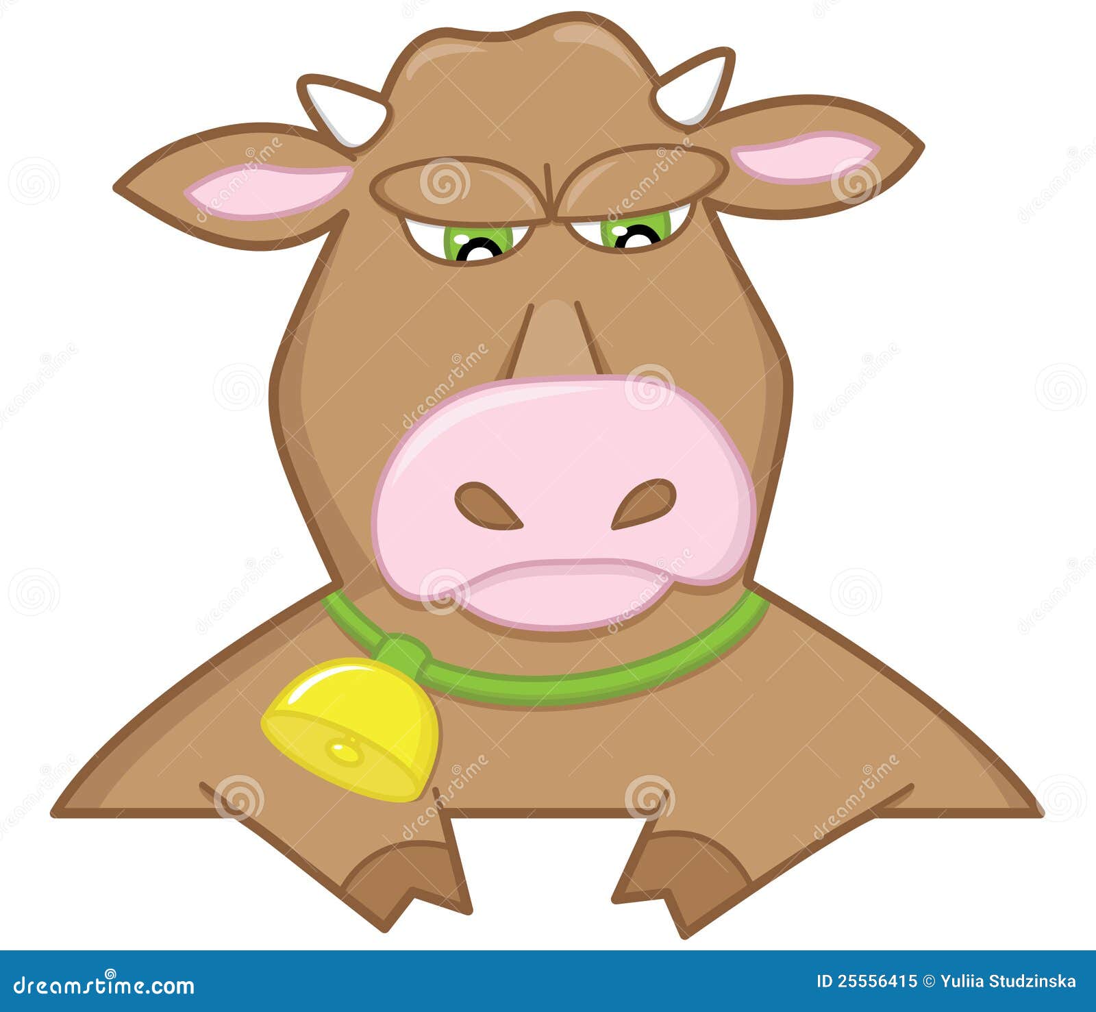Sad brown bull stock vector. Illustration of bell, disappointed - 25556415