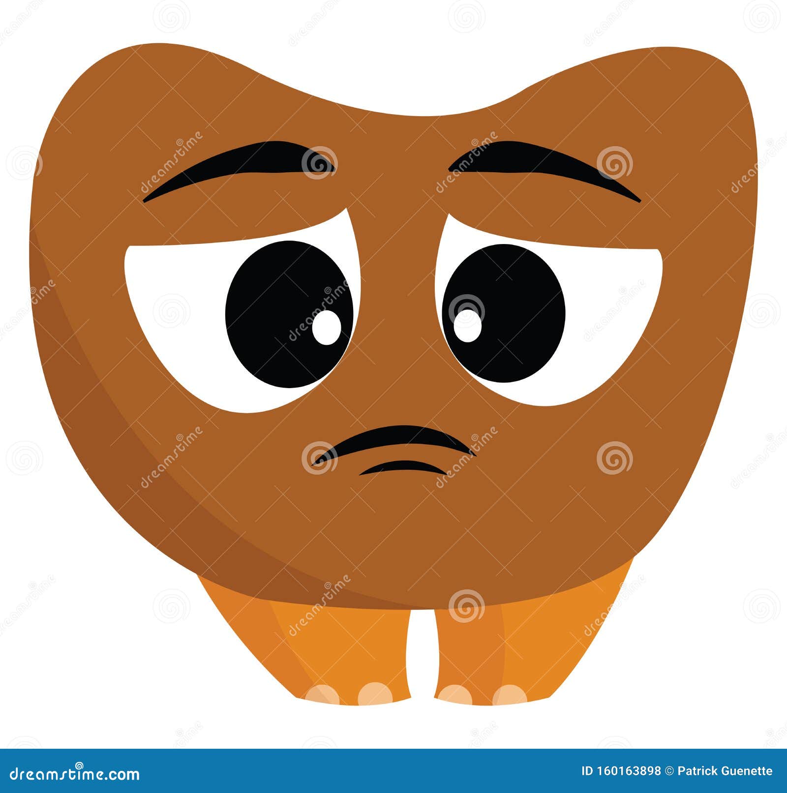 Sad Brown Monster, Vector or Color Illustration Stock Vector ...