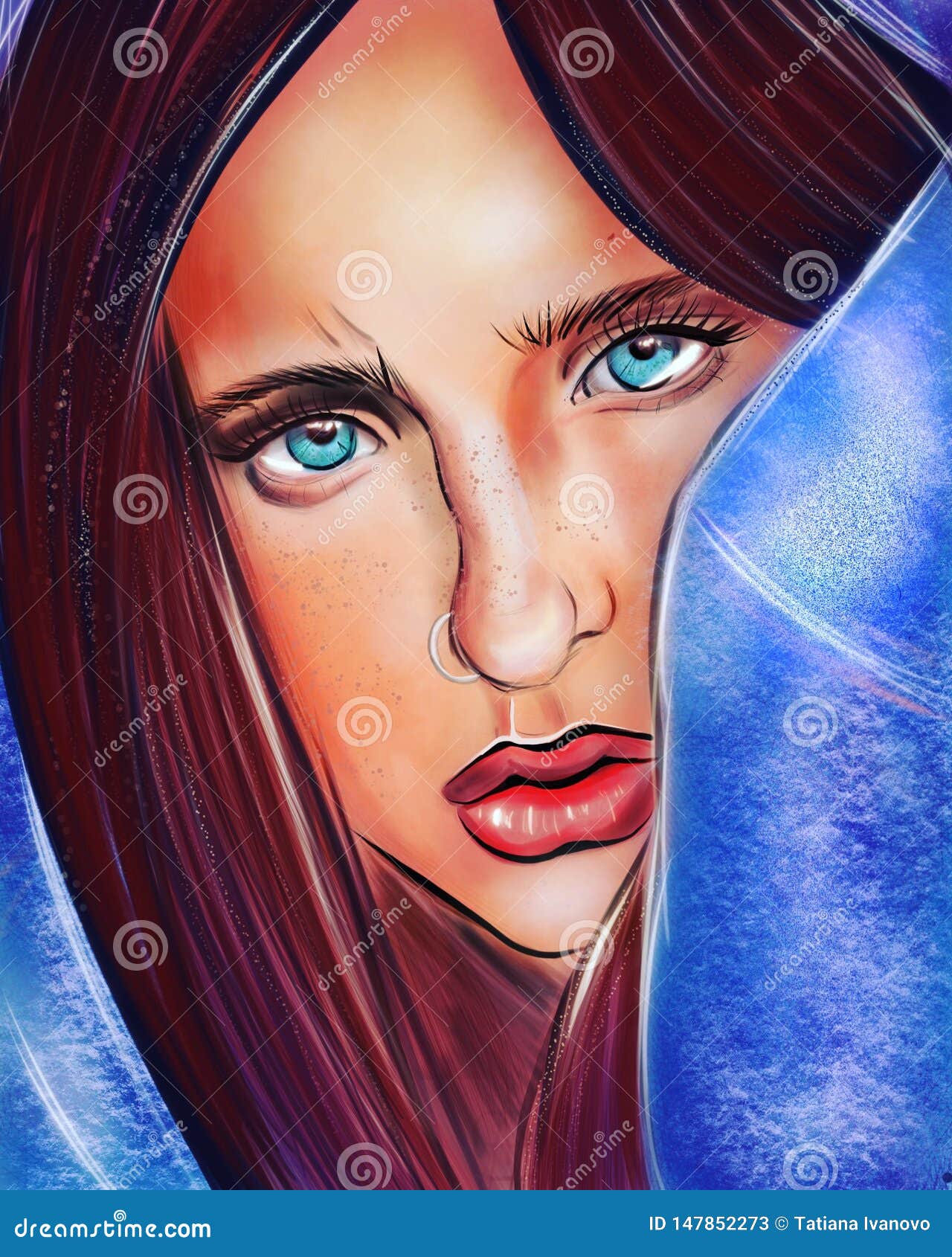 Sad Blue Eyes Drawing