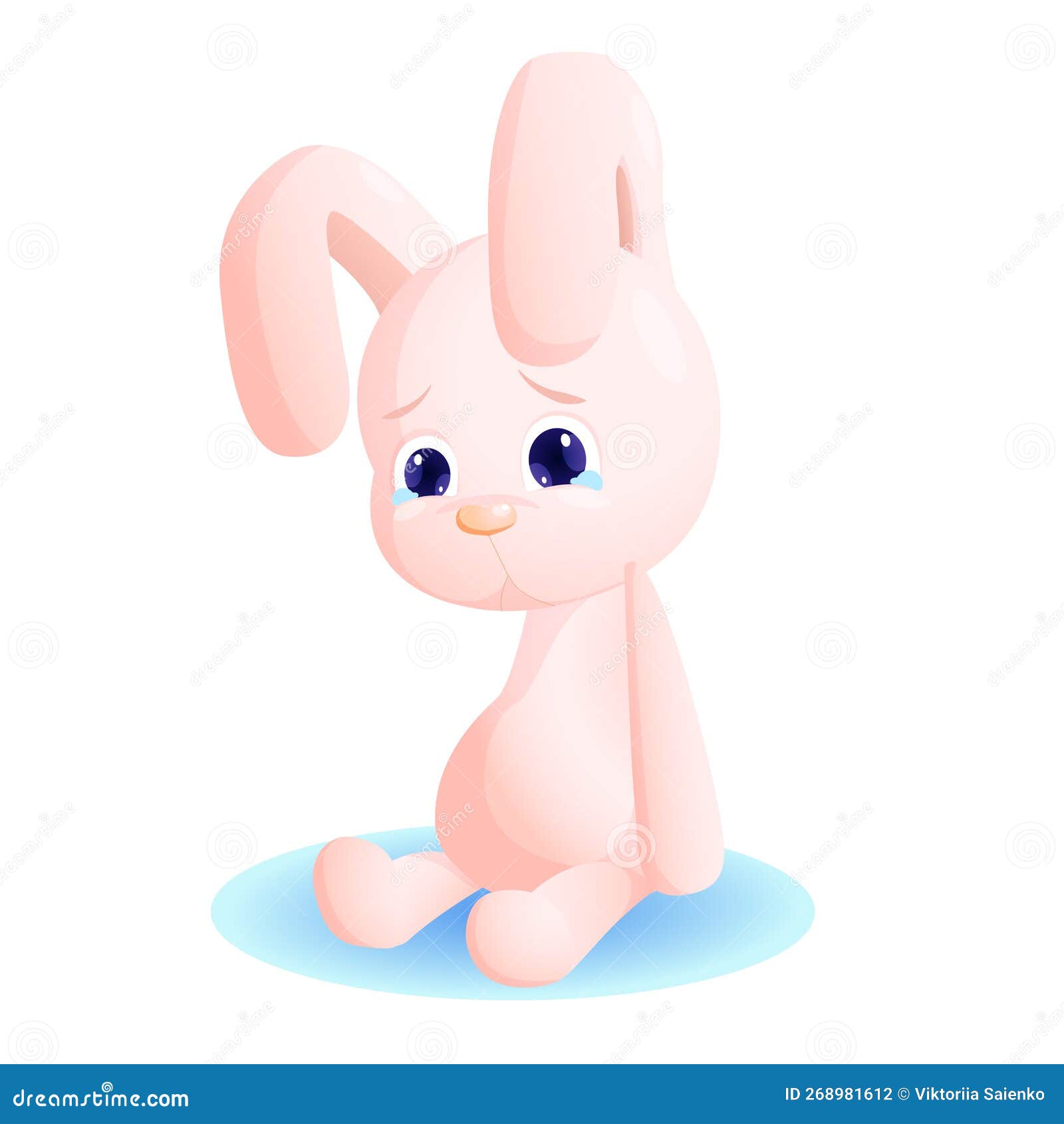 Sad Bunny Crying Cute Rabbit Stock Vector - Illustration of baby, cute ...