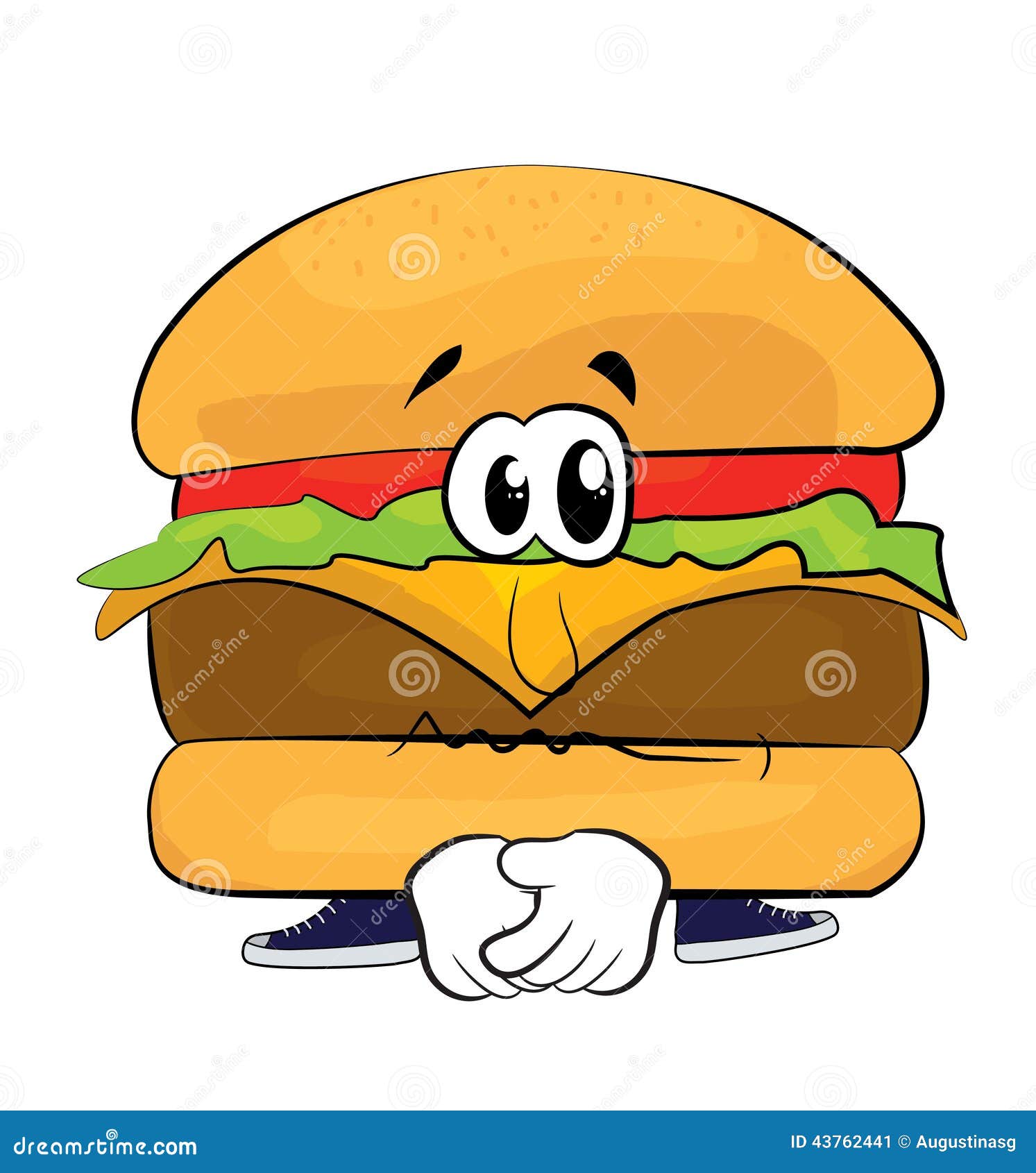 Sad burger cartoon stock illustration. Illustration of depressed - 43762441