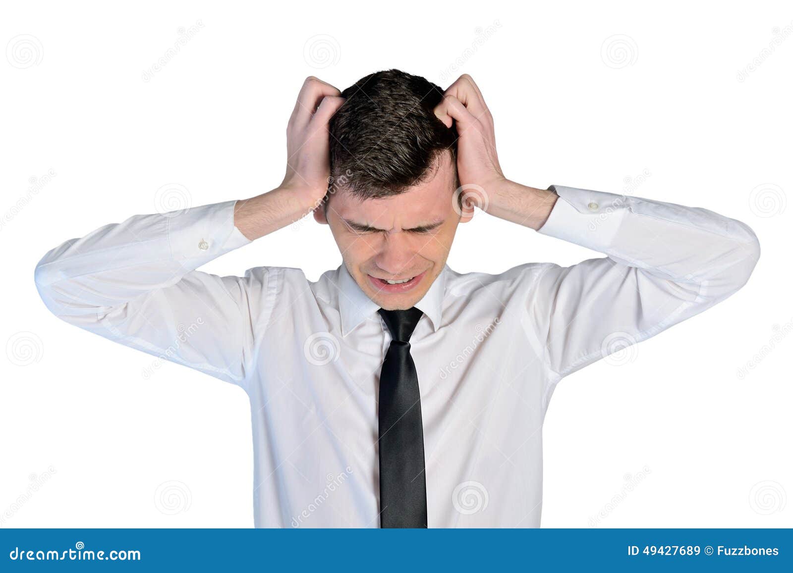 Sad business man stock image. Image of exhausted, hand - 49427689