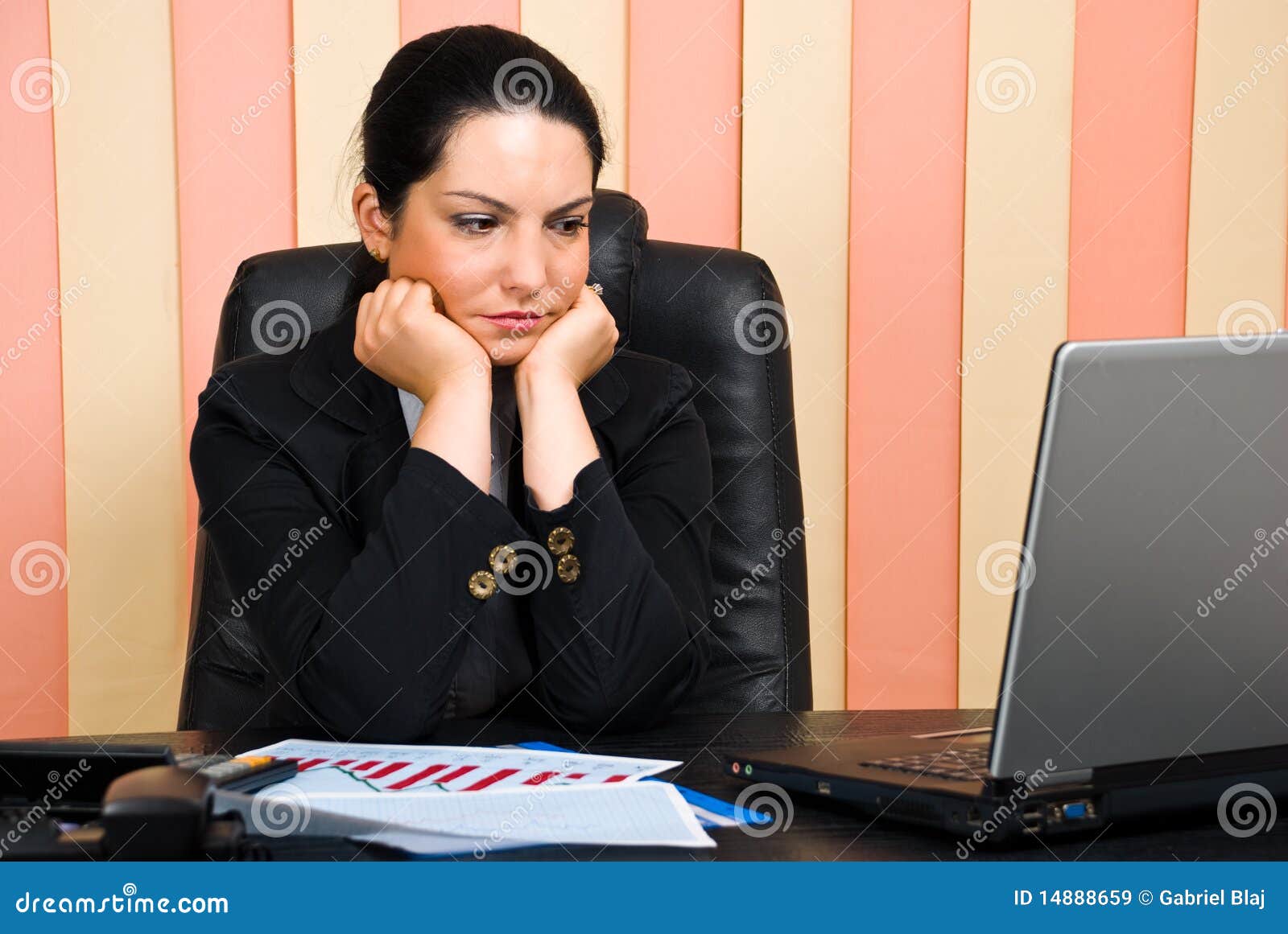 Sad Business Woman in Office Stock Image - Image of depressed ...