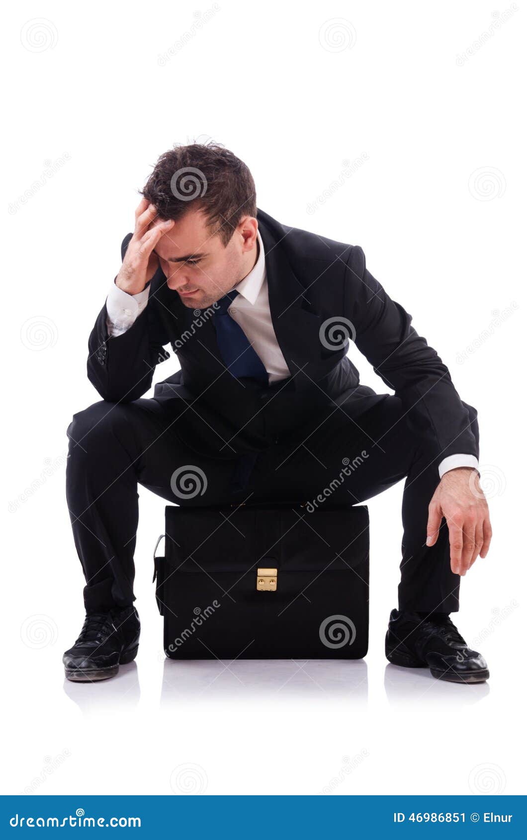 Sad businessman isolated stock image. Image of cheerful - 46986851