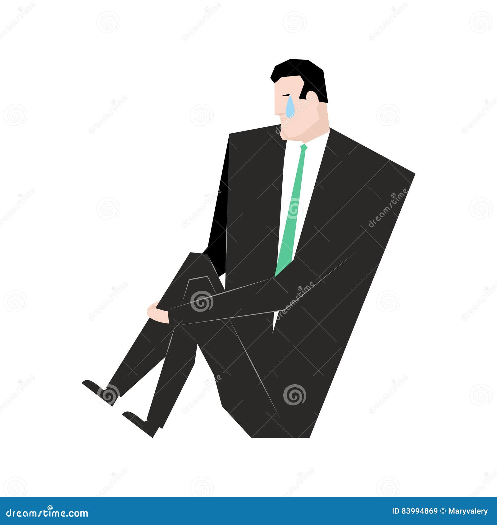 Sad Businessman. Sorrowful Boss. Crying Guy. Sadness Manager Cartoon ...