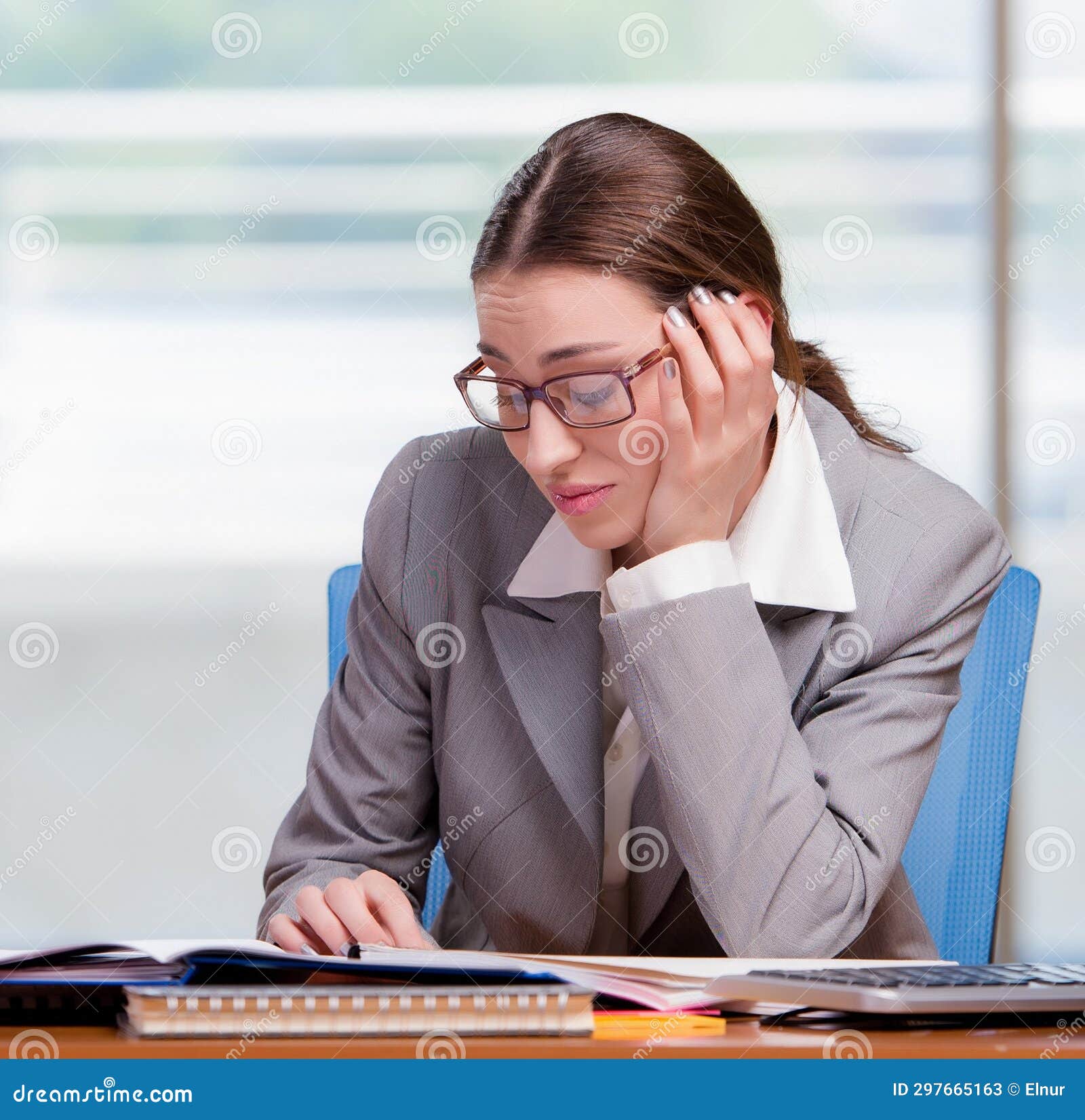 Sad Businesswan in the Office at Work Stock Image - Image of ...