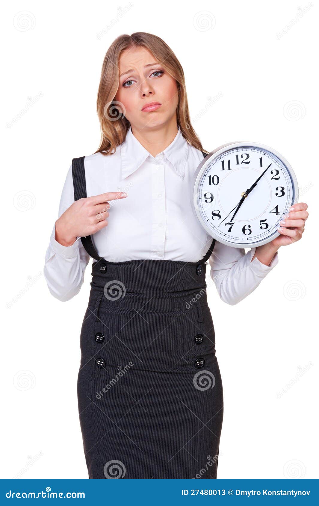Sad Businesswoman Pointing Finger Stock Image - Image of late, punctual ...