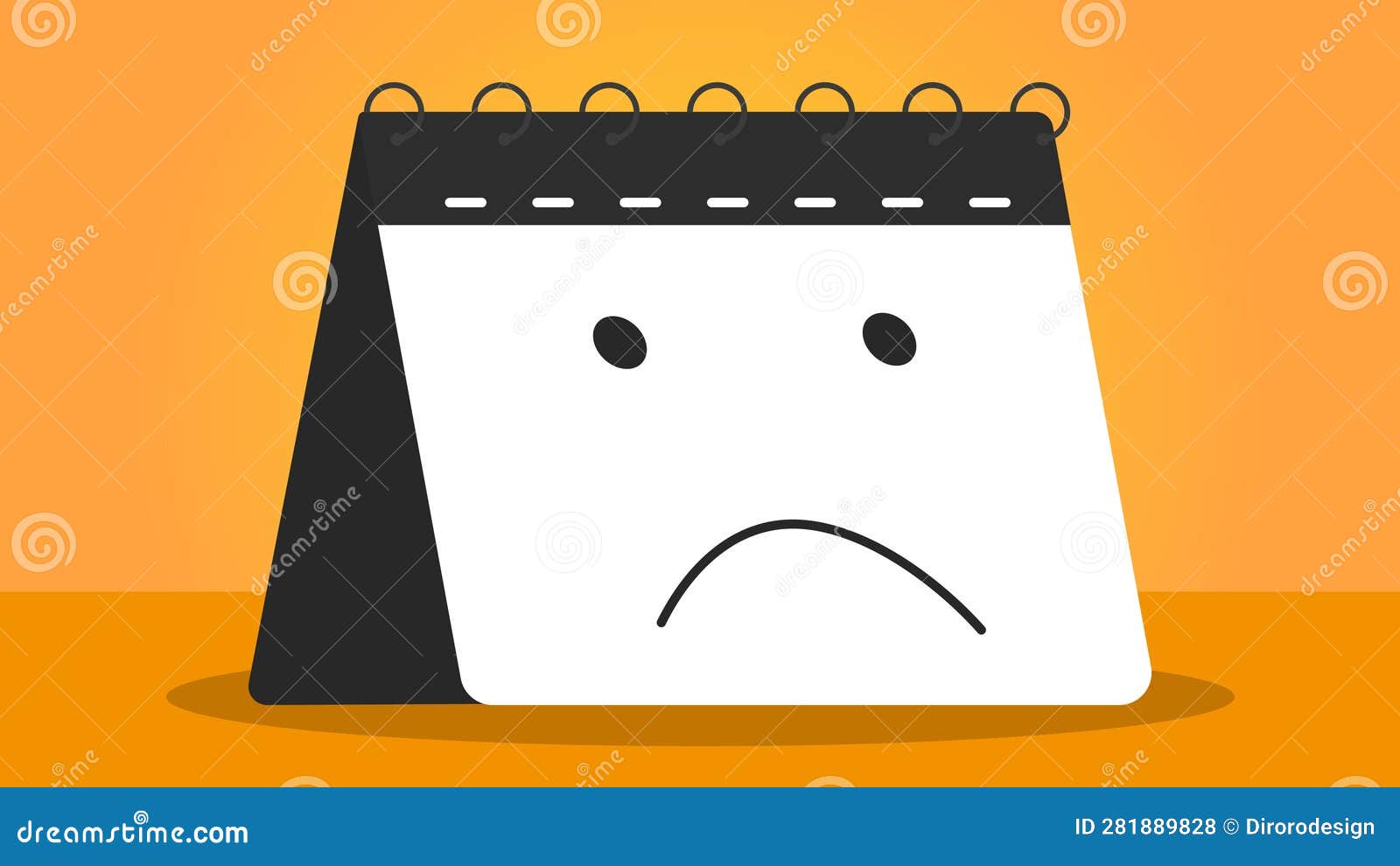 Sad Calendar Vector Cartoon Illustration Stock Vector - Illustration of ...