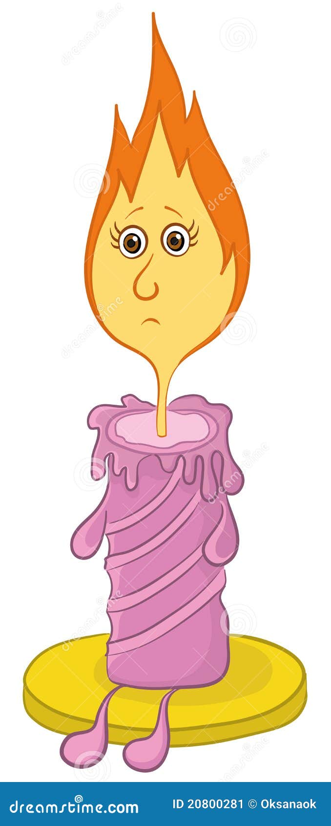 Sad candle stock vector. Illustration of isolated, cartoon - 20800281