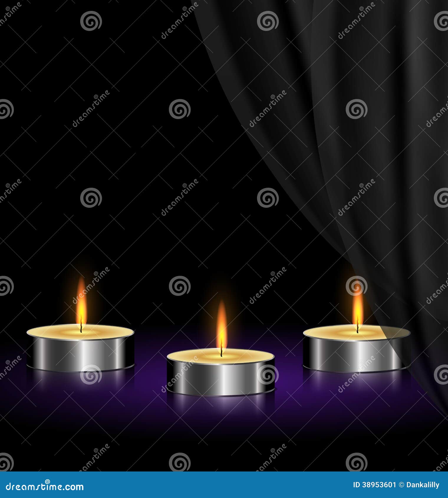 Sad Candles Stock Vector - Image: 38953601