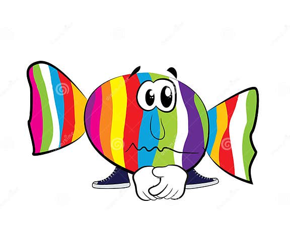 Sad Candy cartoon stock illustration. Illustration of cugar - 43457376