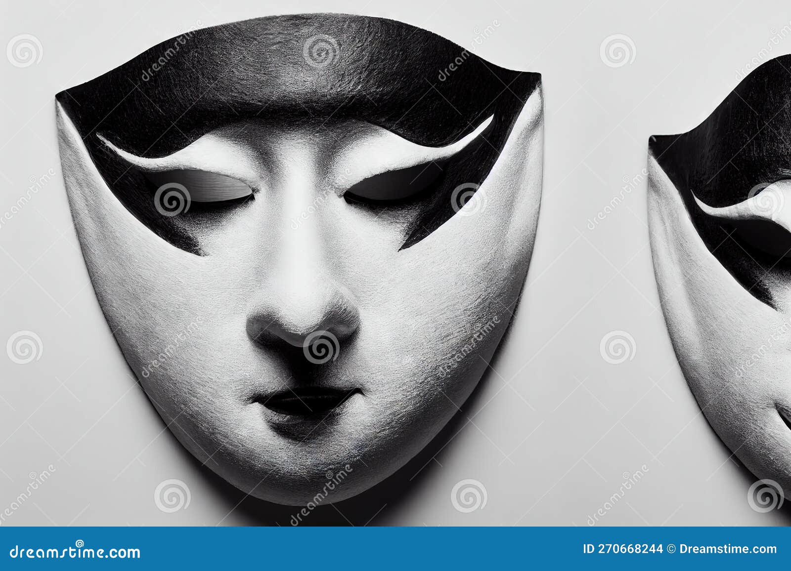 Sad Carnival Mask, Art Performance. Stock Illustration - Illustration ...