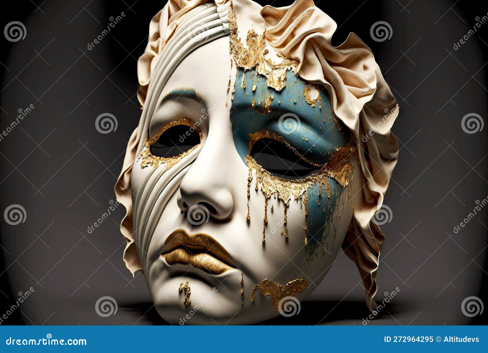 Sad Carnival Mask, Art Performance Stock Illustration - Illustration of ...