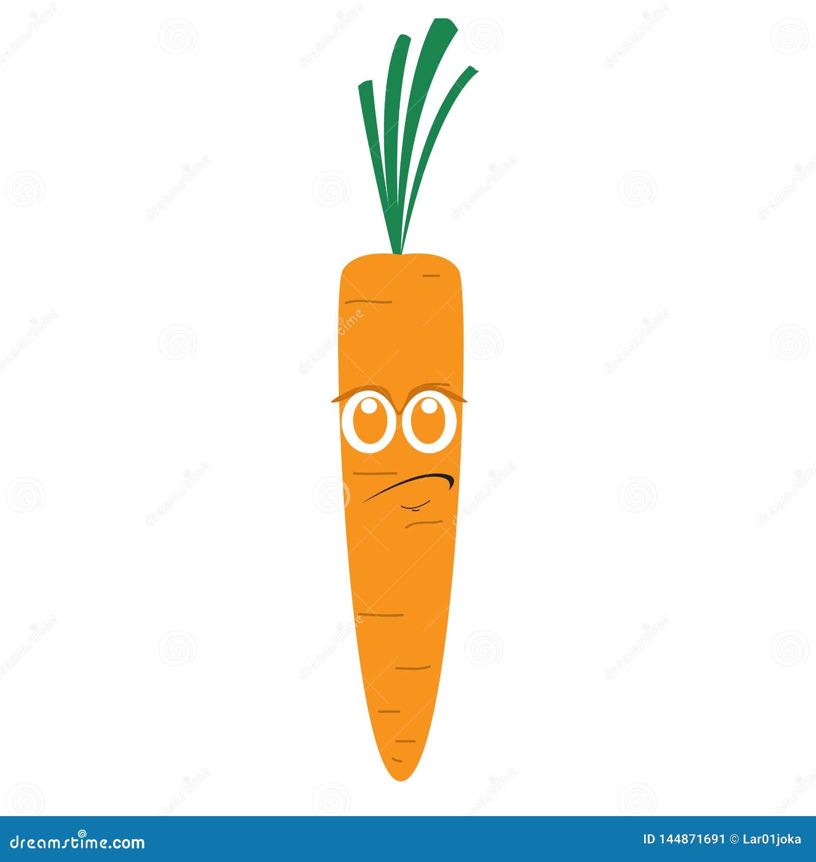 Sad carrot cartoon stock vector. Illustration of isolated - 144871691