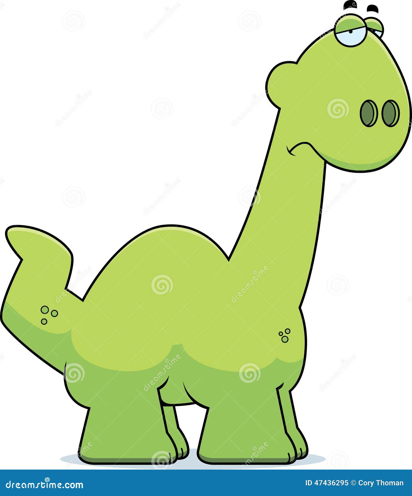 Sad Cartoon Apatosaurus stock vector. Illustration of upset - 47436295
