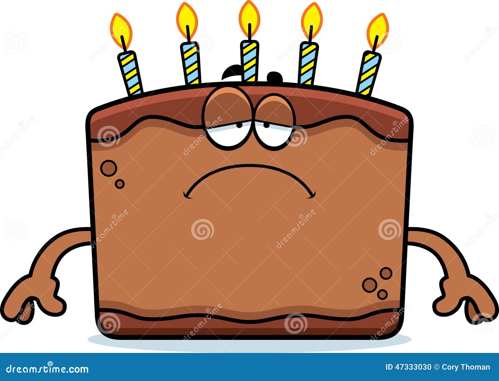 Sad Cartoon Birthday Cake stock vector. Illustration of upset - 47333030