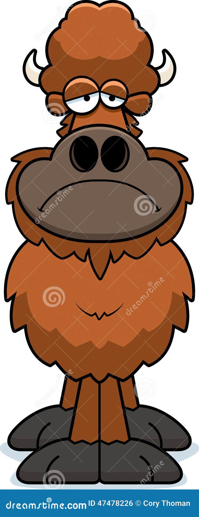 Sad Cartoon Buffalo stock vector. Illustration of cartoon - 47478226