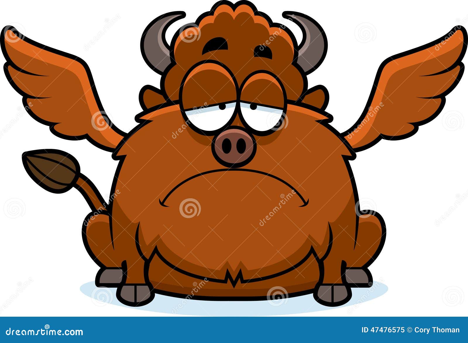 Sad Cartoon Buffalo Wings stock vector. Illustration of wings - 47476575