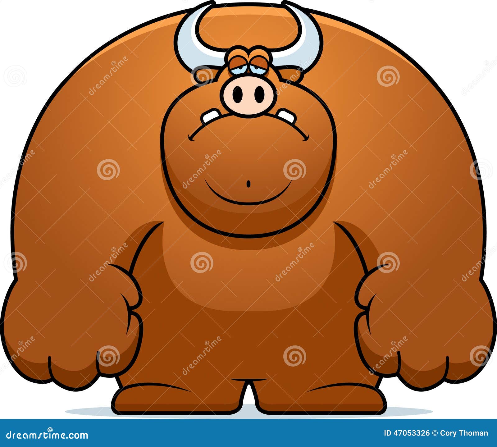 Sad Cartoon Bull stock vector. Illustration of animal - 47053326