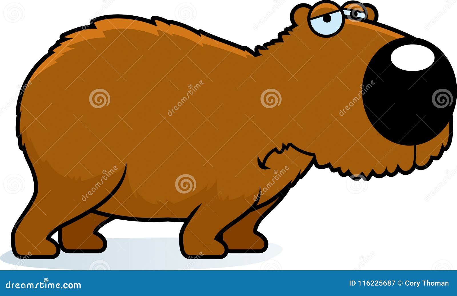Sad Cartoon Capybara stock vector. Illustration of graphic - 116225687