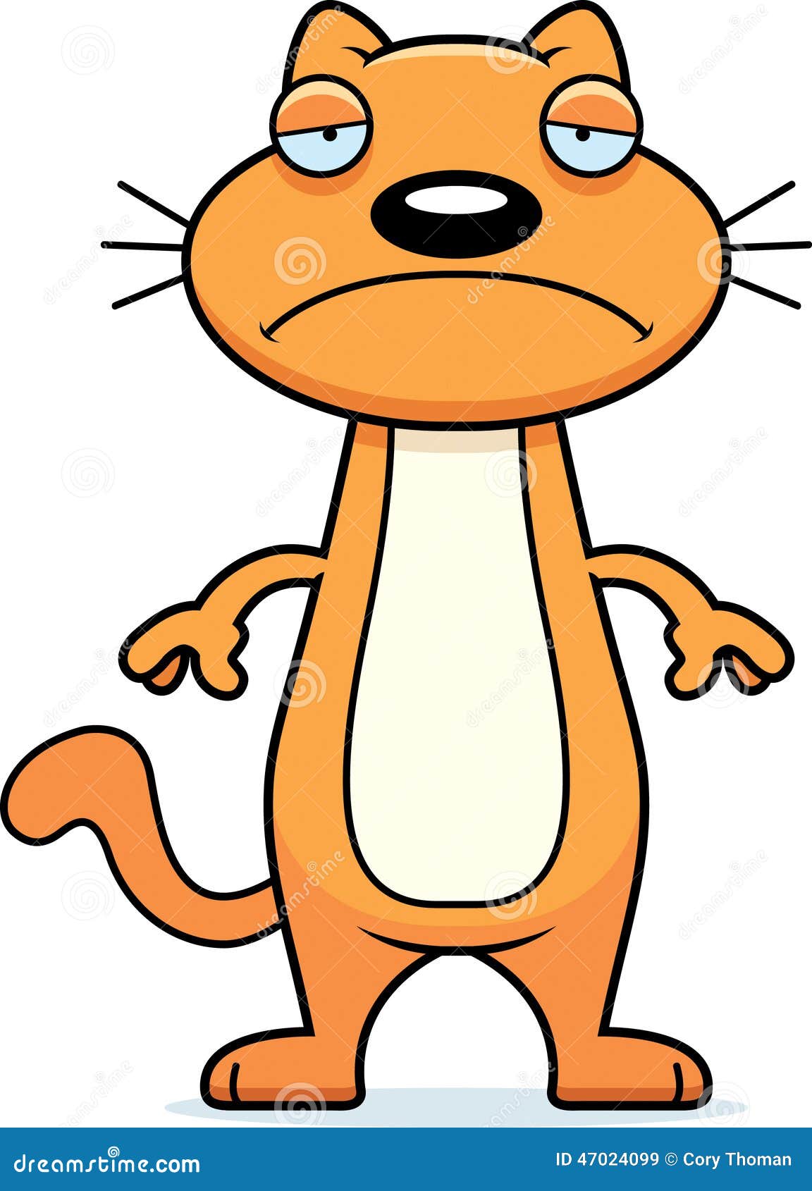 Sad Cartoon Cat stock vector. Illustration of clipart - 47024099