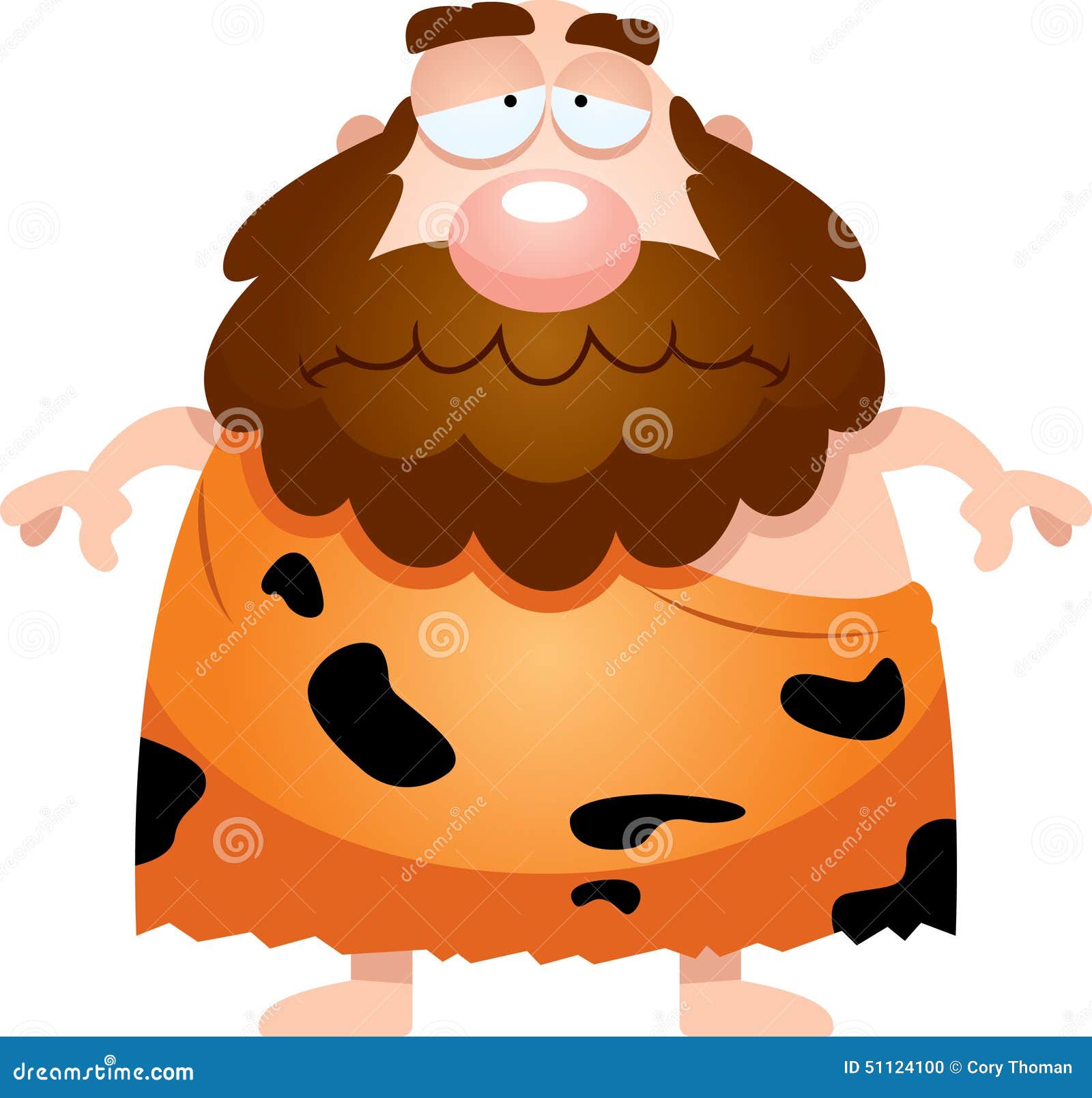 Sad Cartoon Caveman stock vector. Illustration of graphic - 51124100