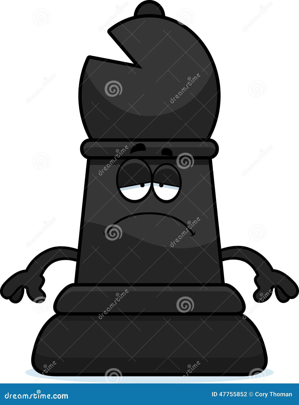 Sad Cartoon Chess Bishop stock vector. Illustration of depressed - 47755852