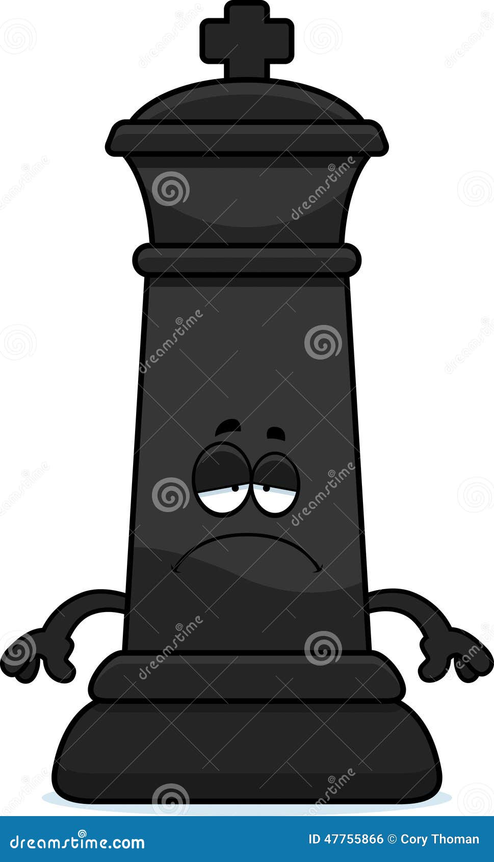 Sad Cartoon Chess King stock vector. Illustration of graphic - 47755866