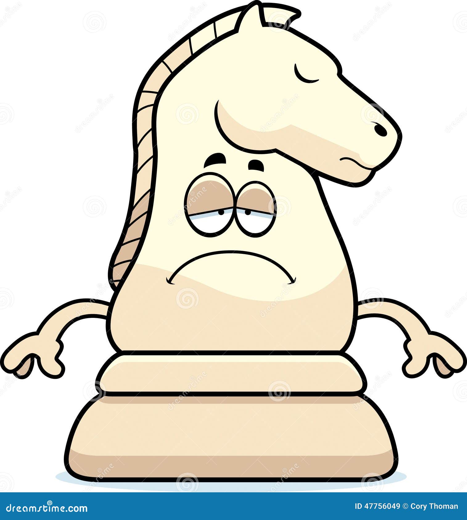 Sad Cartoon Chess Knight stock vector. Illustration of depressed - 47756049