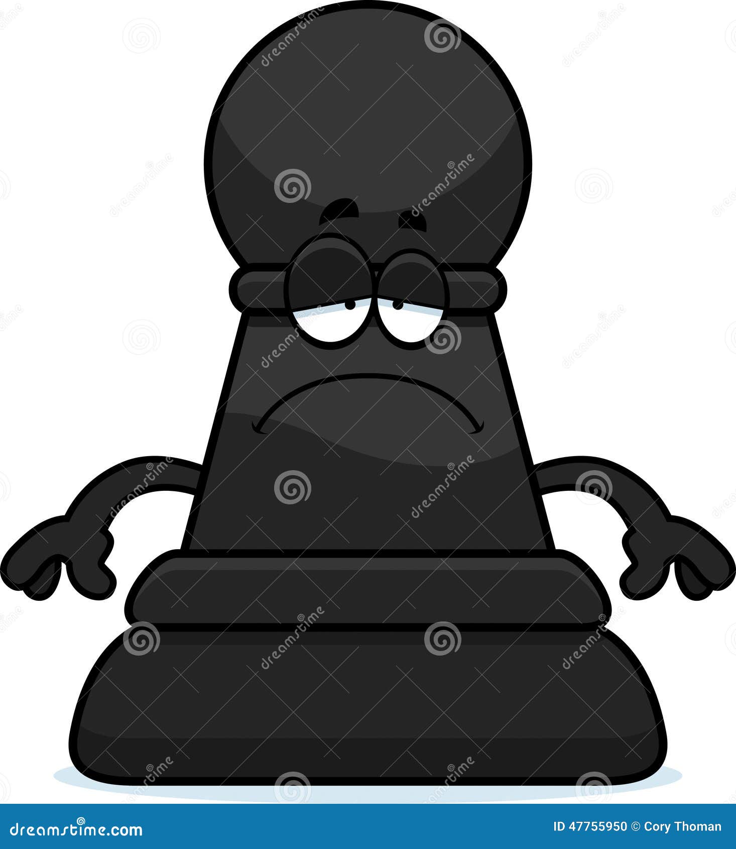 Sad Cartoon Chess Pawn stock vector. Illustration of game - 47755950