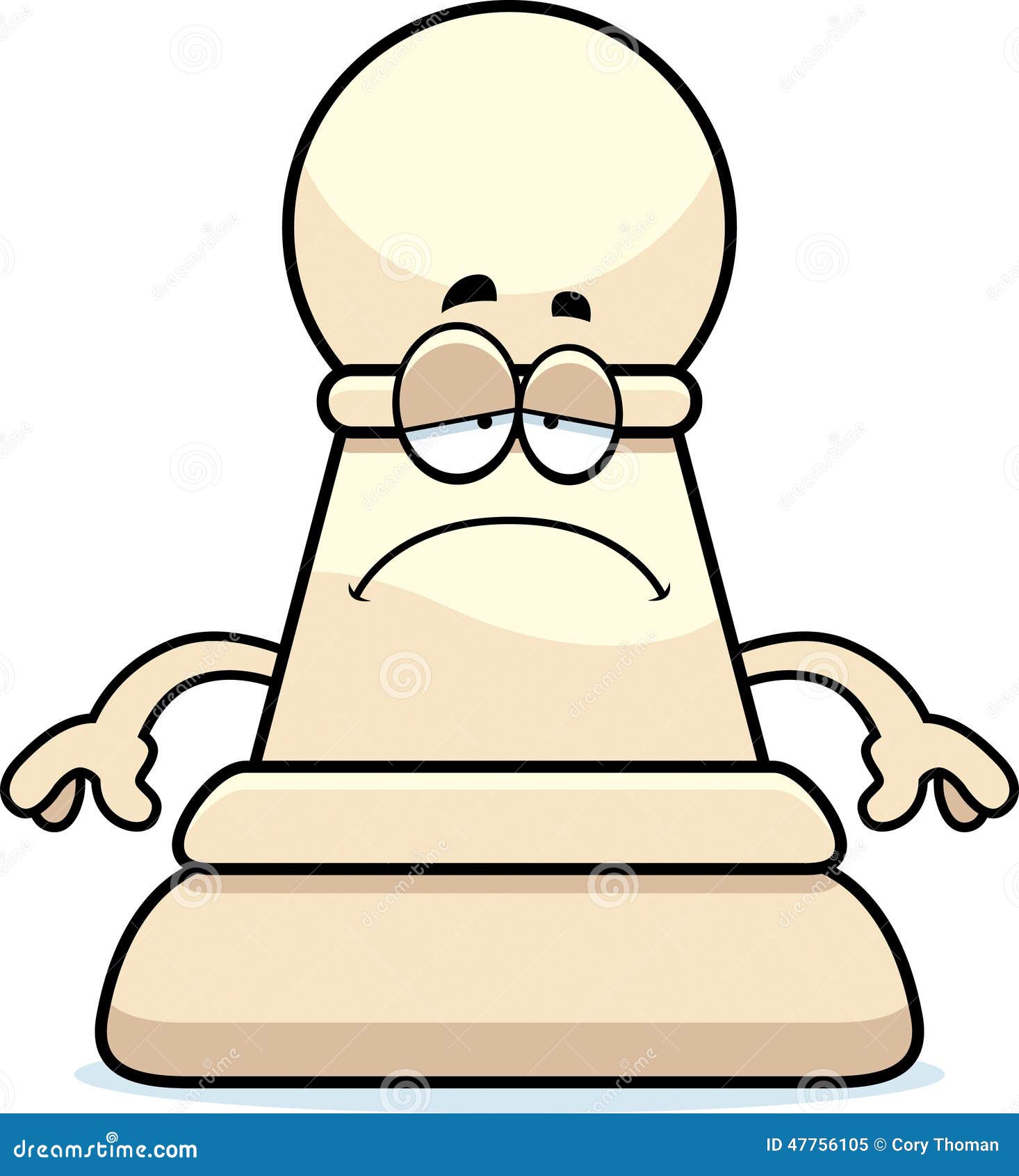 Sad Cartoon Chess Pawn stock vector. Illustration of white - 47756105