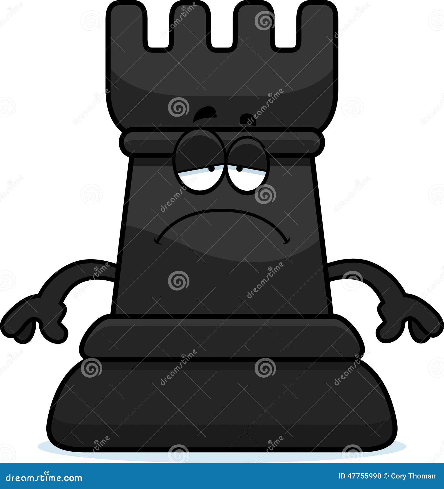 Sad Cartoon Chess Rook stock vector. Illustration of game - 47755990