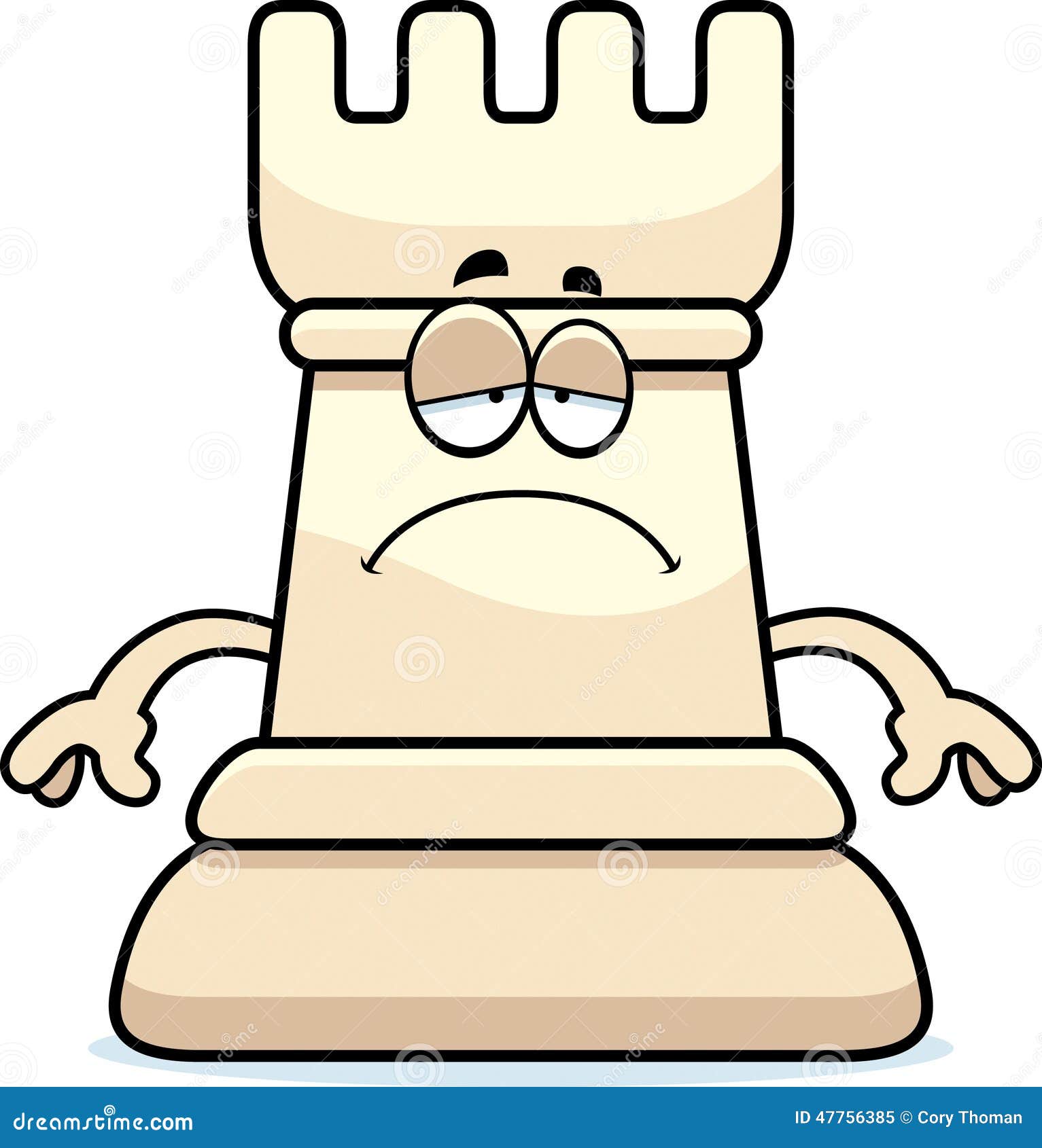 Sad Cartoon Chess Rook stock vector. Illustration of rook - 47756385