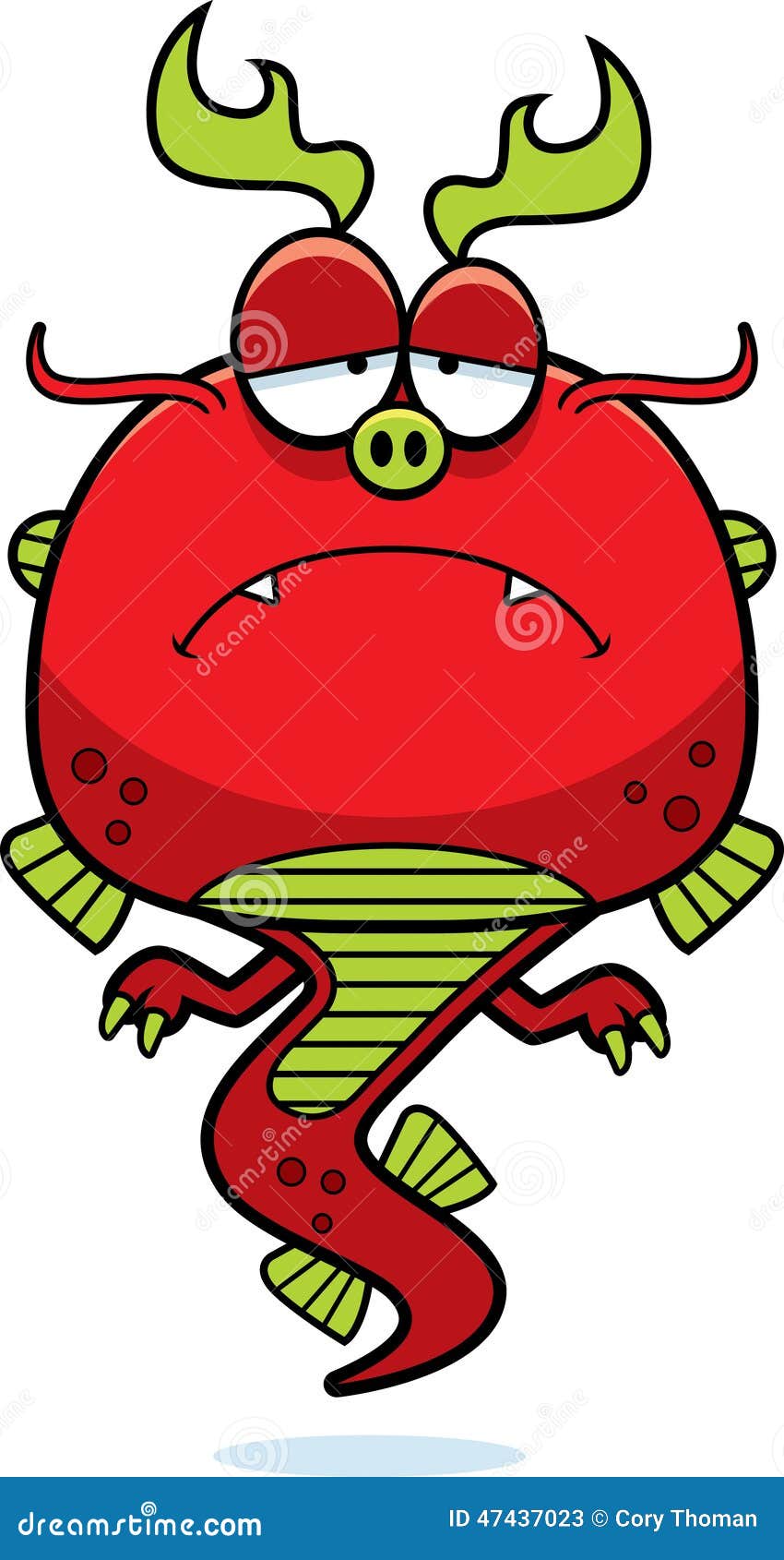 Sad Cartoon Chinese Dragon stock vector. Illustration of dragon - 47437023