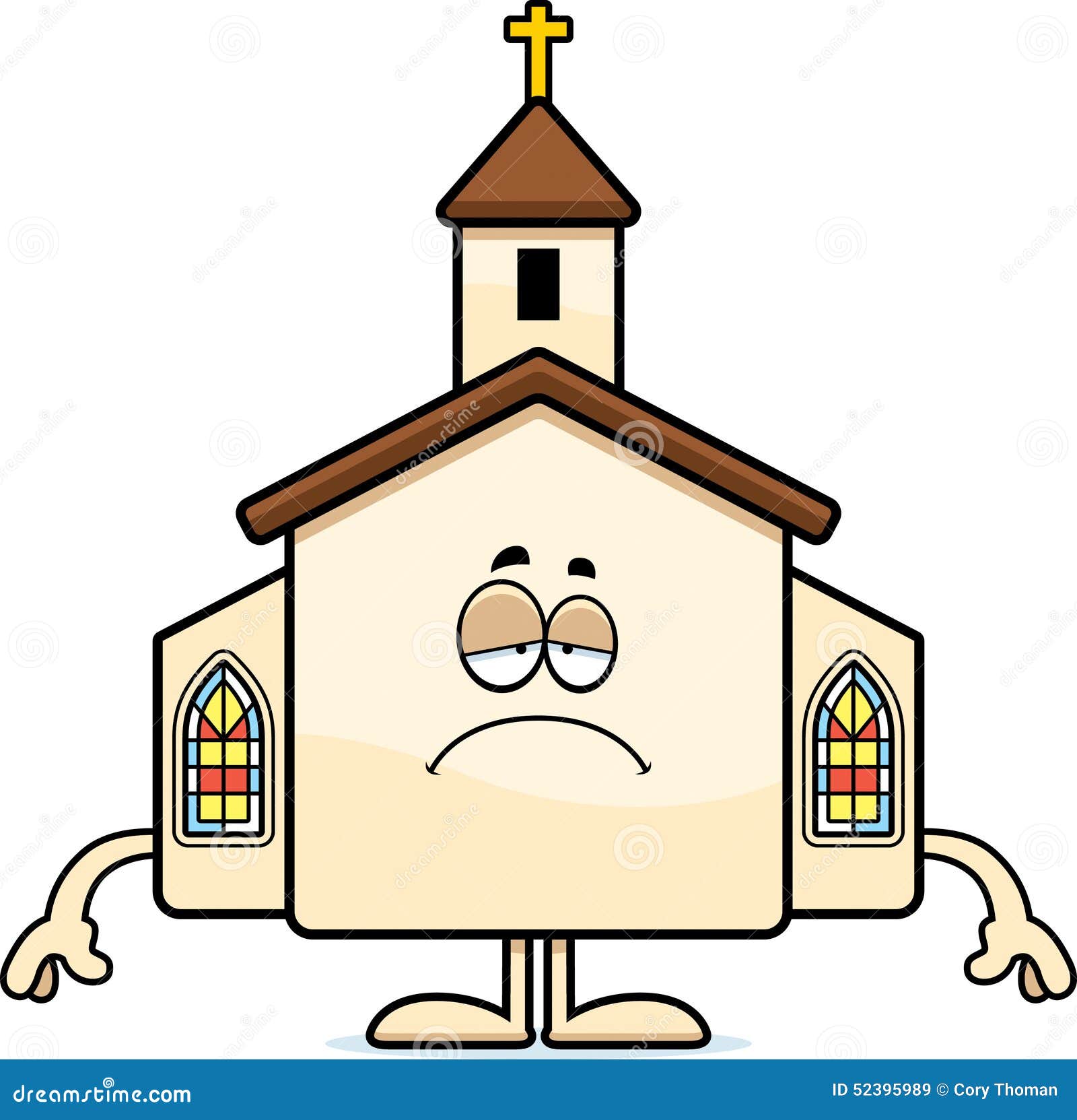 Sad Cartoon Church Stock Vector - Image: 52395989