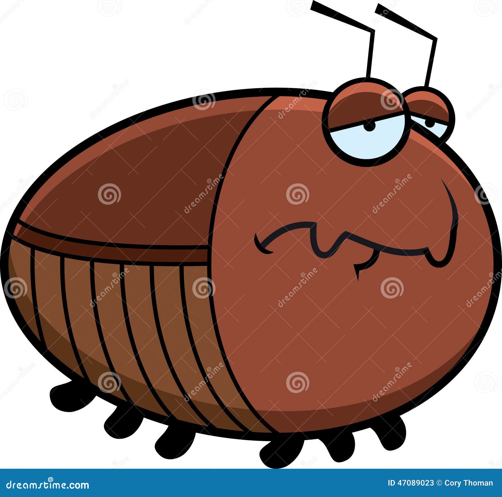 Sad Cartoon Cockroach stock vector. Illustration of roach - 47089023