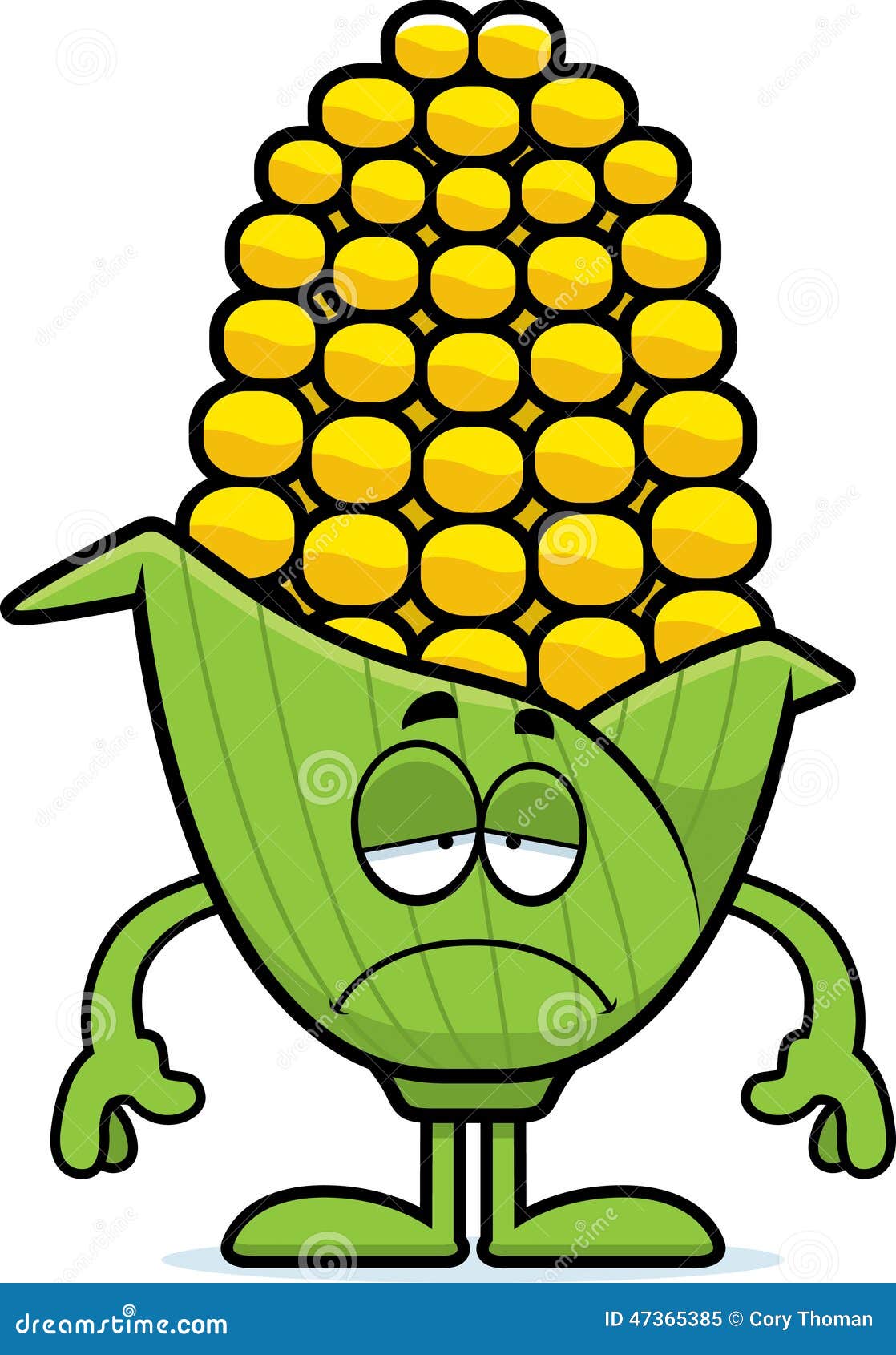 Sad Cartoon Corn stock vector. Illustration of clipart - 47365385